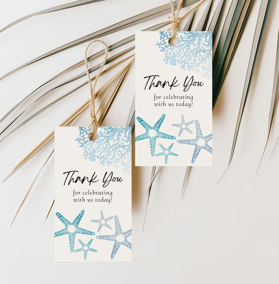 PRINTABLE Beach Favor Tags, Wedding, Bridal Shower, Ocean, Under the ...