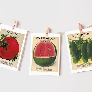 PRINTABLE Vintage Seed Banner, Farmers Market, Veggies, Fresh off the ...