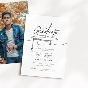 Minimalist Graduation Party Welcome Sign, Editable Sign Template, High ...