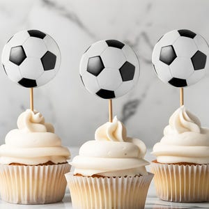 Soccer Ball Cupcake Toppers: Sports Party Printables (digital Download ...