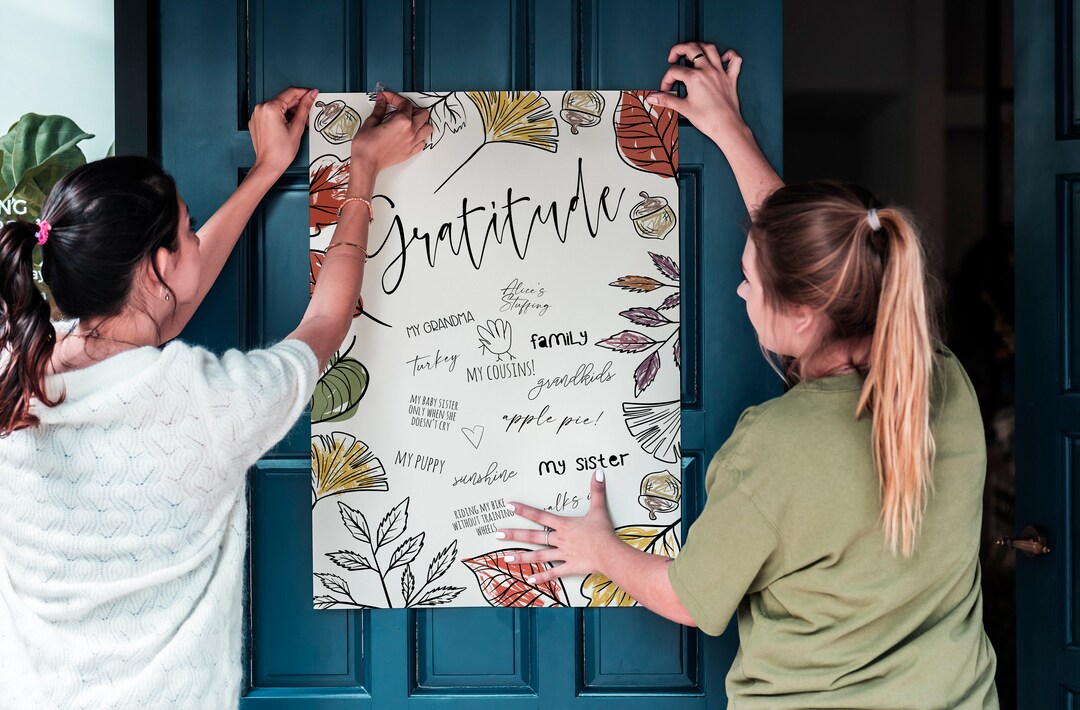 Thanksgiving Gratitude Poster | Friendsgiving Coloring Activity | Party ...