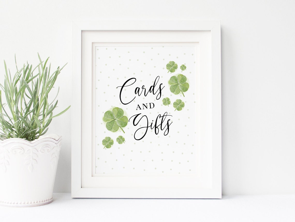 Shamrock Cards & Gifts Print Irish Bridal or Baby Shower - Etsy