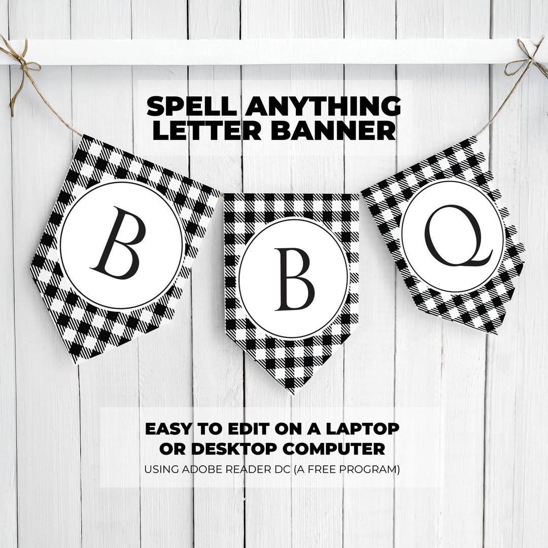 Editable Letter Banner, Spell Anything, Rustic Bridal Shower or I Do ...