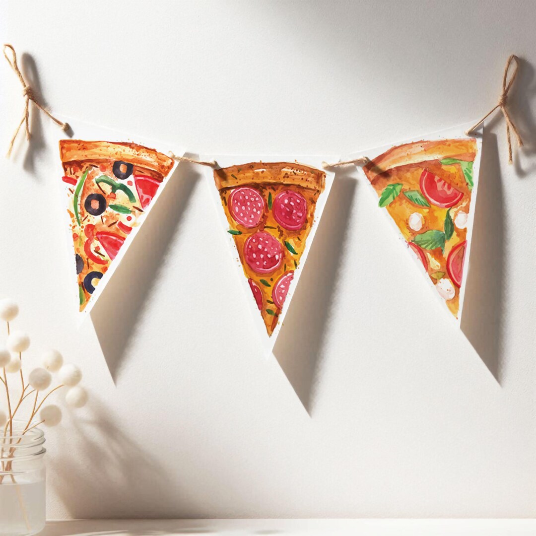 PRINTABLE Pizza Slice Banner Bunting, Birthday, Bridal Shower, Baby ...