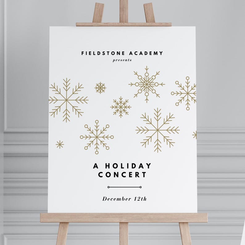 Editable Holiday Concert Program Template, Modern Winter Snowflake ...