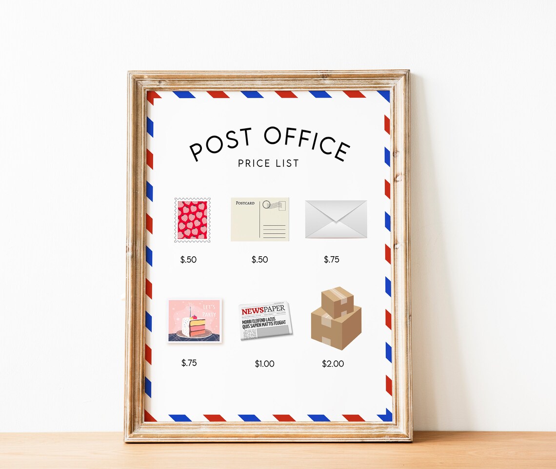 Post Office Printable Kit Paper Toys Dramatic Play | Etsy