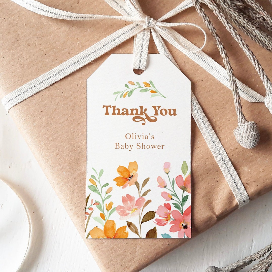 Editable Boho Wildflower Favor Tags Favor Tag Template Little ...