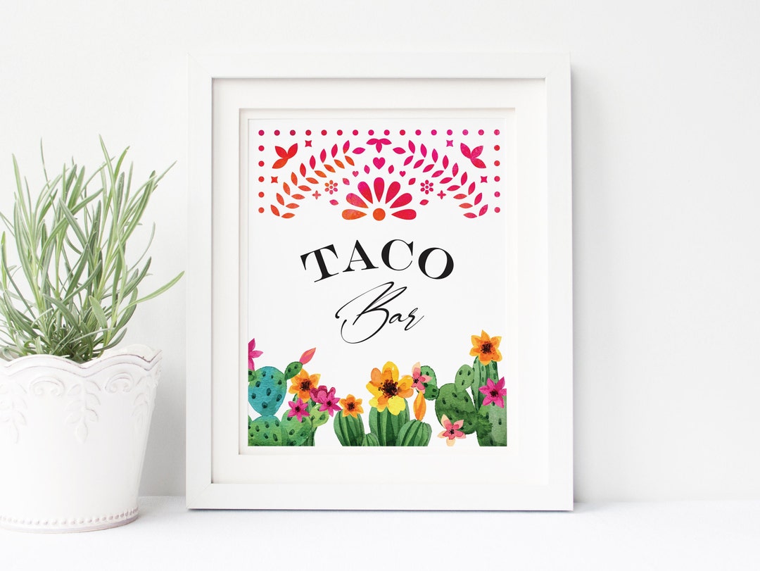 Taco Bar Fiesta Print | Fiesta Theme | Instant Download | Digital Party ...