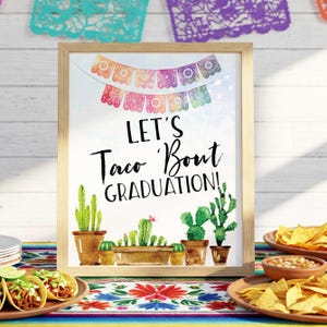 Tacos and Tassels Graduation Sign: Fiesta Taco Bar Decor (digital ...