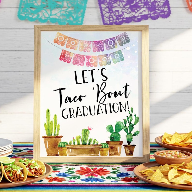 Tacos and Tassels Sign, Fiesta Graduation Printable, Non-editable ...
