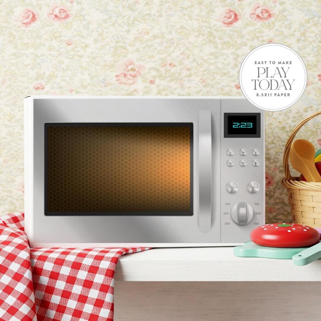 Printable Play Microwave – 8.5x11 DIY Pretend Kitchen for Toddlers ...