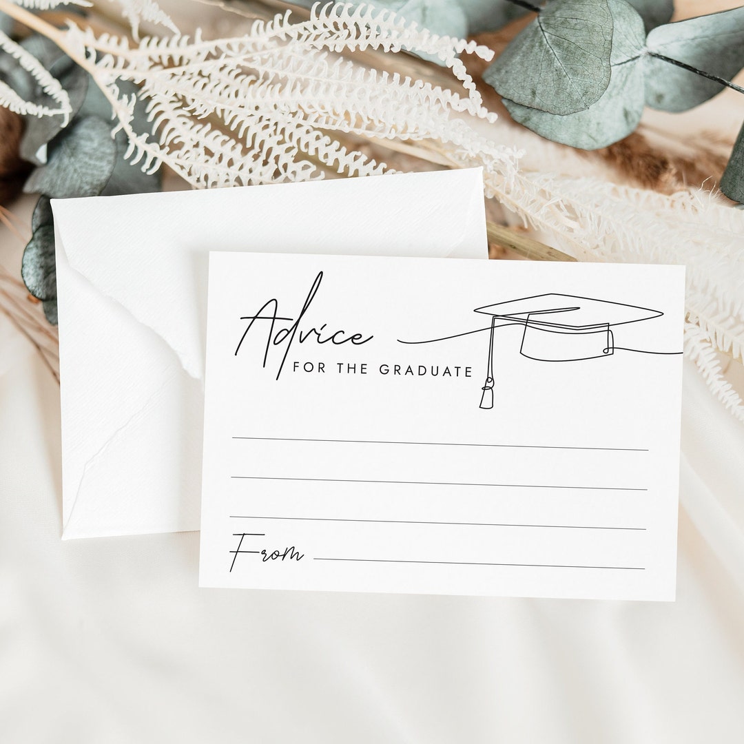 Graduation Advice Cards, Printable Graduation Party Activity, Graduate ...