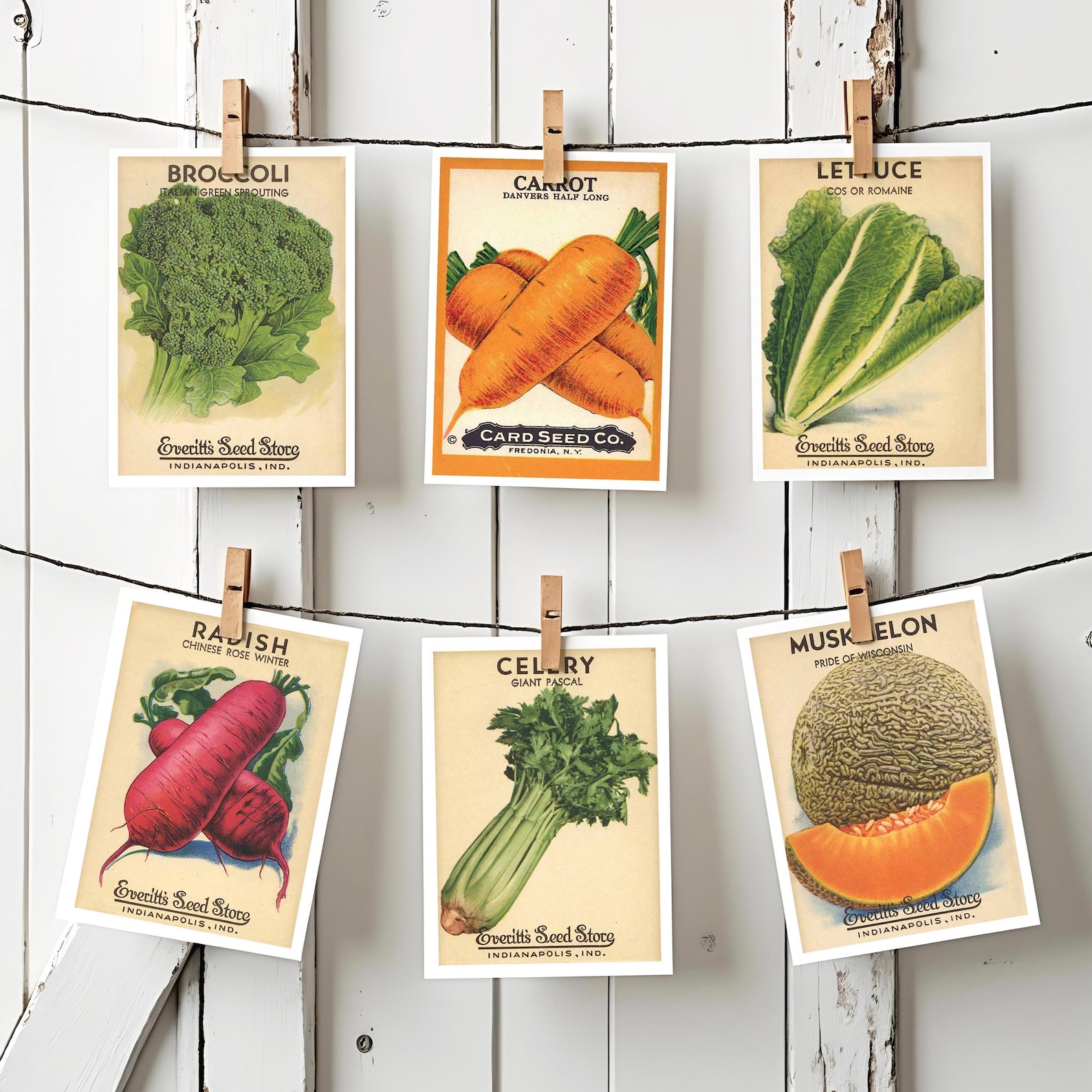 PRINTABLE Vintage Seed Banner, Farmers Market, Fruit and Vegetables ...