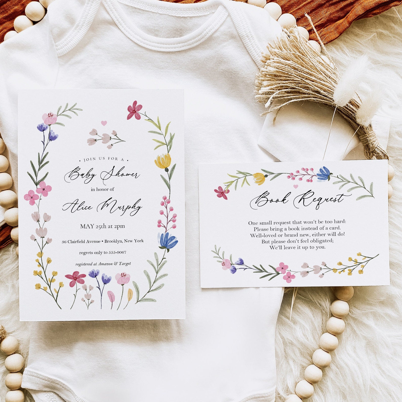 Wildflower Printable Paper Banner Editable Banner Template - Etsy