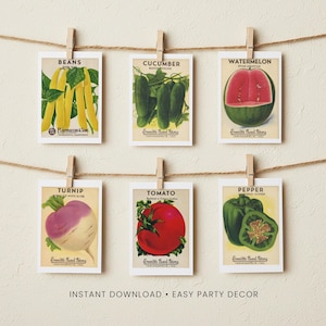 PRINTABLE Vintage Seed Banner, Farmers Market, Veggies, Fresh off the ...