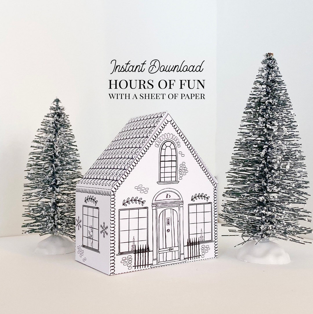 Printable Paper House Christmas Cottage Instant Download PDF Print, Cut ...