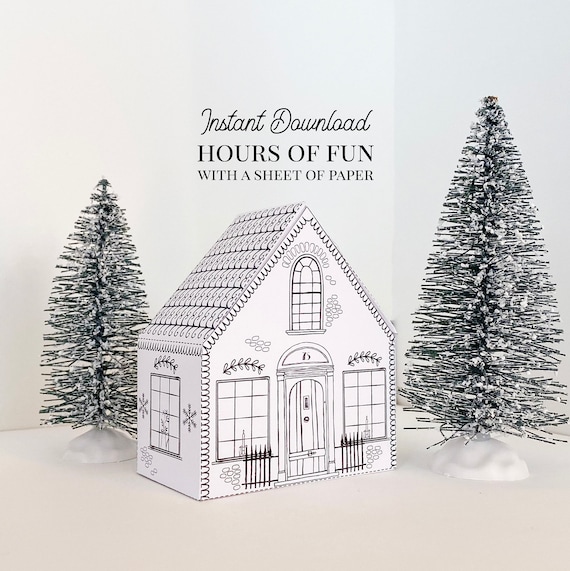 Printable Paper House Christmas Cottage Instant Download | Etsy Canada