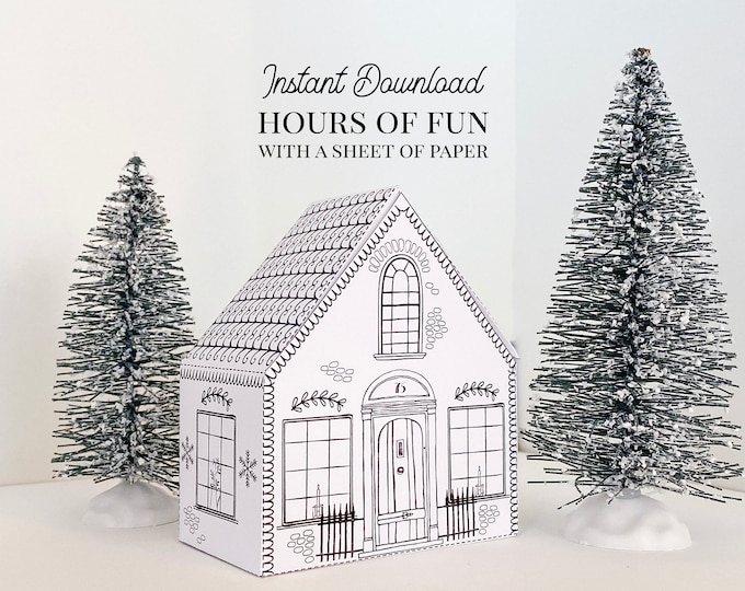 Printable Paper House Christmas Cottage Instant Download PDF Print, Cut ...
