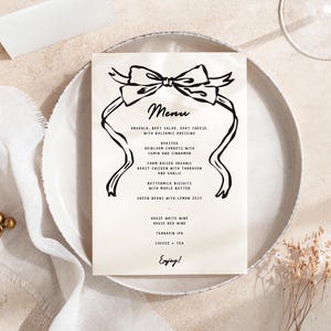 Bow Bar Menu, Editable Template, 3 Sizes, Any Color, Wedding, Event ...