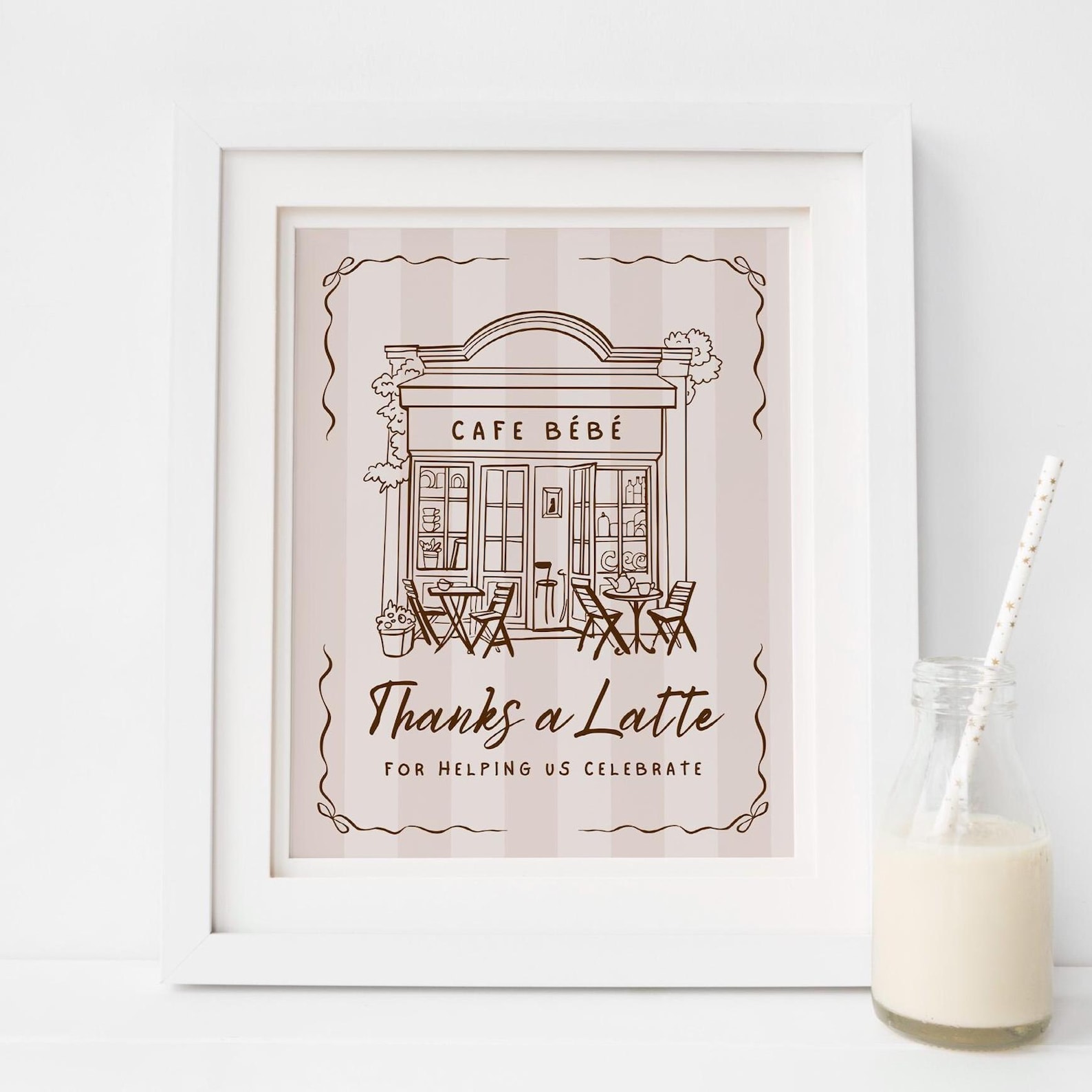 Cafe Bebe Welcome Sign, Coffee Baby Shower, A Baby is Brewing, Canva ...