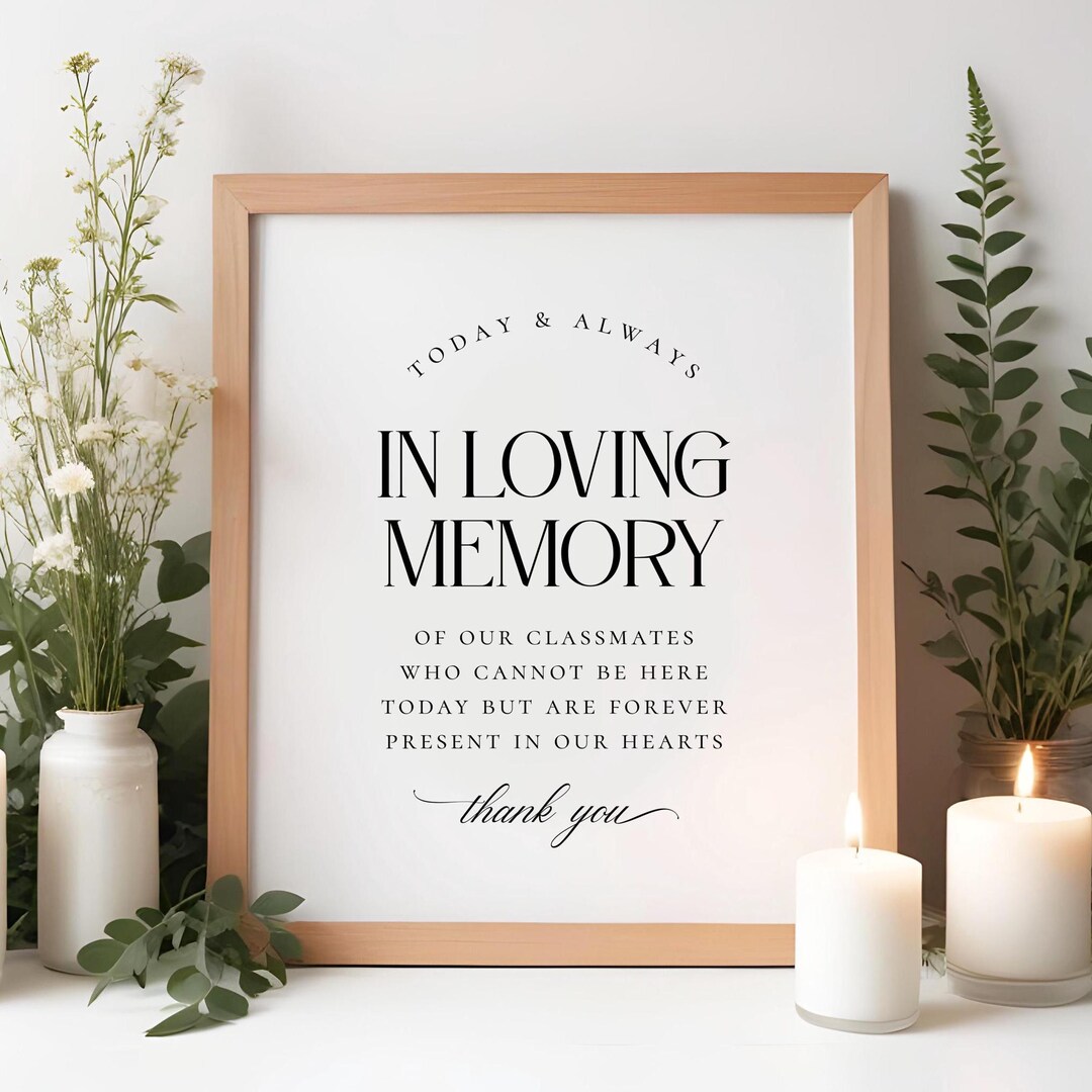 In Loving Memory Sign: Elegant Reunion Memorial (8x10 PDF & JPG) - Etsy