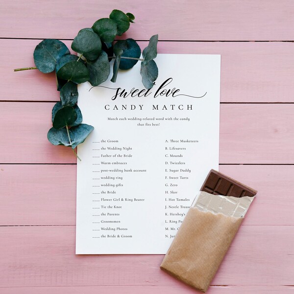 Candy Match Game With the Answer Key - Etsy