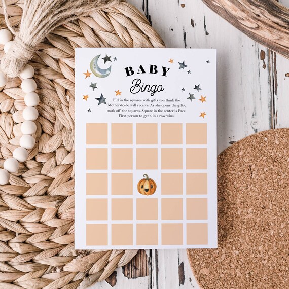 Baby Shower Bingo Halloween Baby Shower Little Boo is Due | Etsy