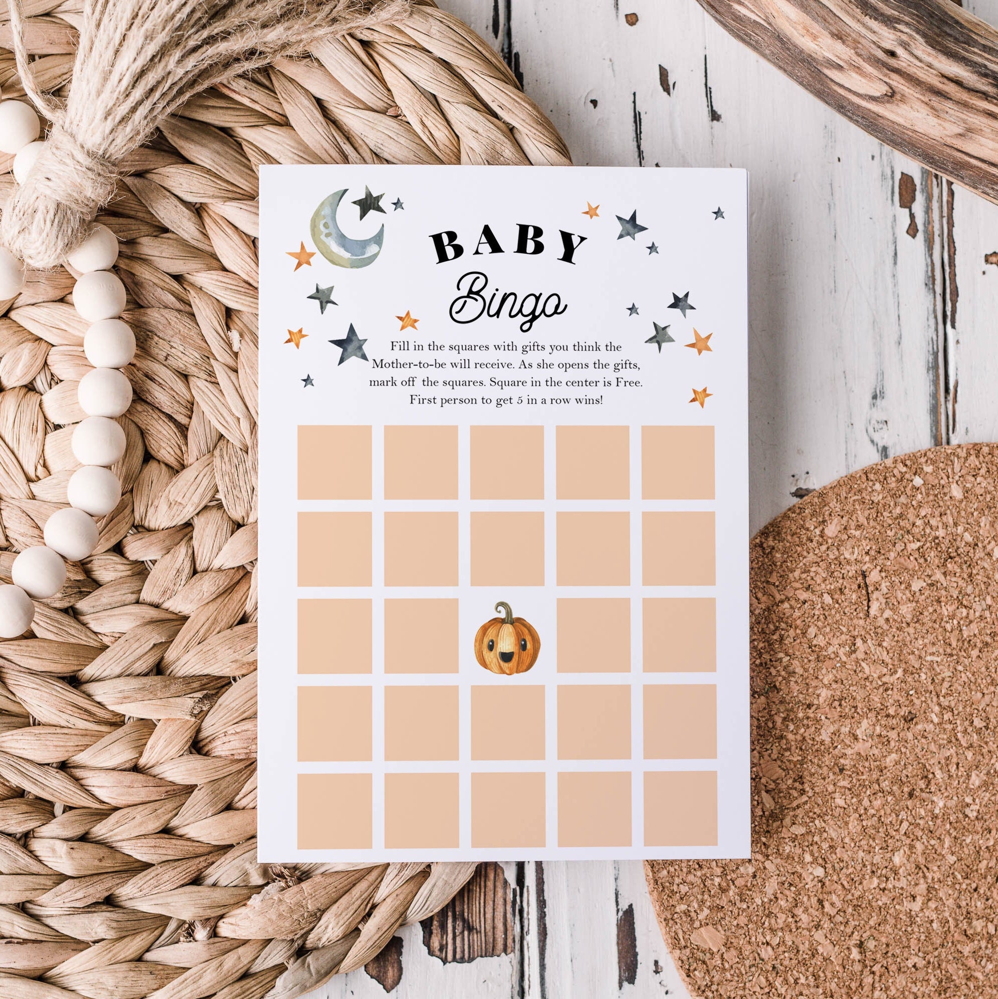 Baby Shower Bingo Halloween Baby Shower Little Boo is Due | Etsy