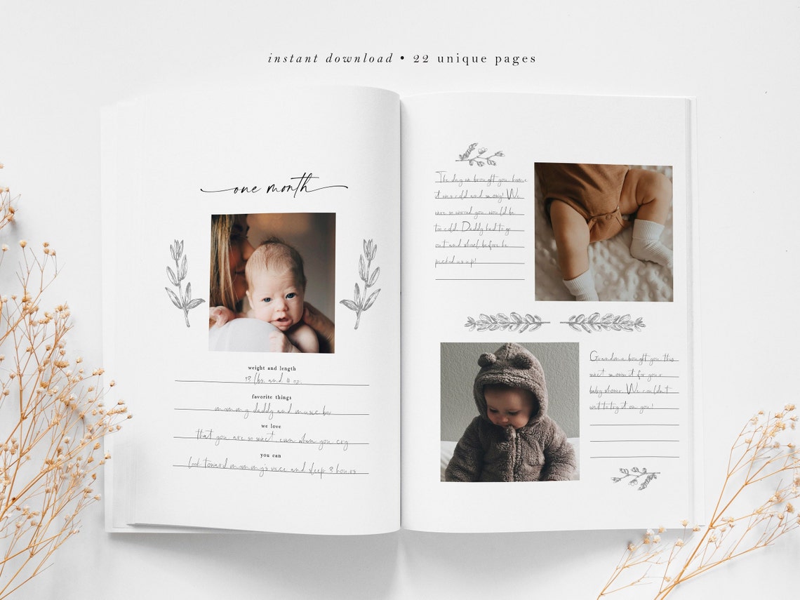 Printable Baby Book Pages DIY Keepsake Journal Pages for - Etsy