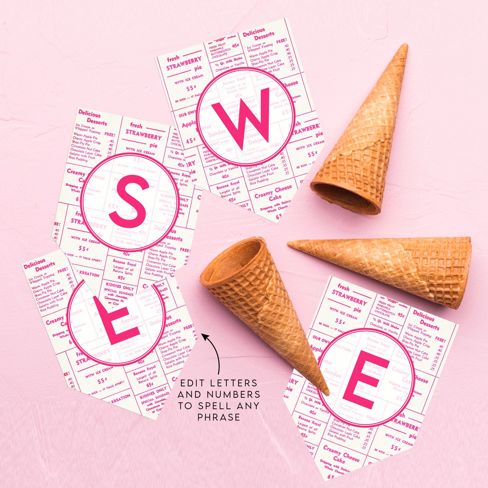 Rainbow Polka Dot Banner Editable Letter Banner Template - Etsy