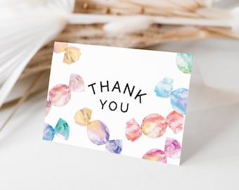 Candy Thank You Note Card Candies Thank You Card Candy Girl - Etsy