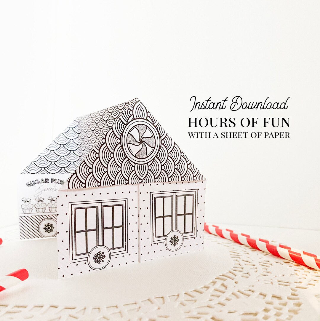 Printable Origami Gingerbread Cottage | Winter House | Christmas ...