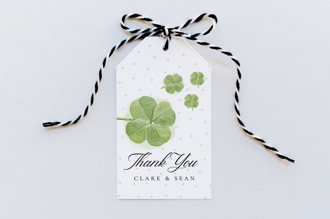 Shamrock Favor Tag, Editable Template, Bridal Shower, Baby Shower ...