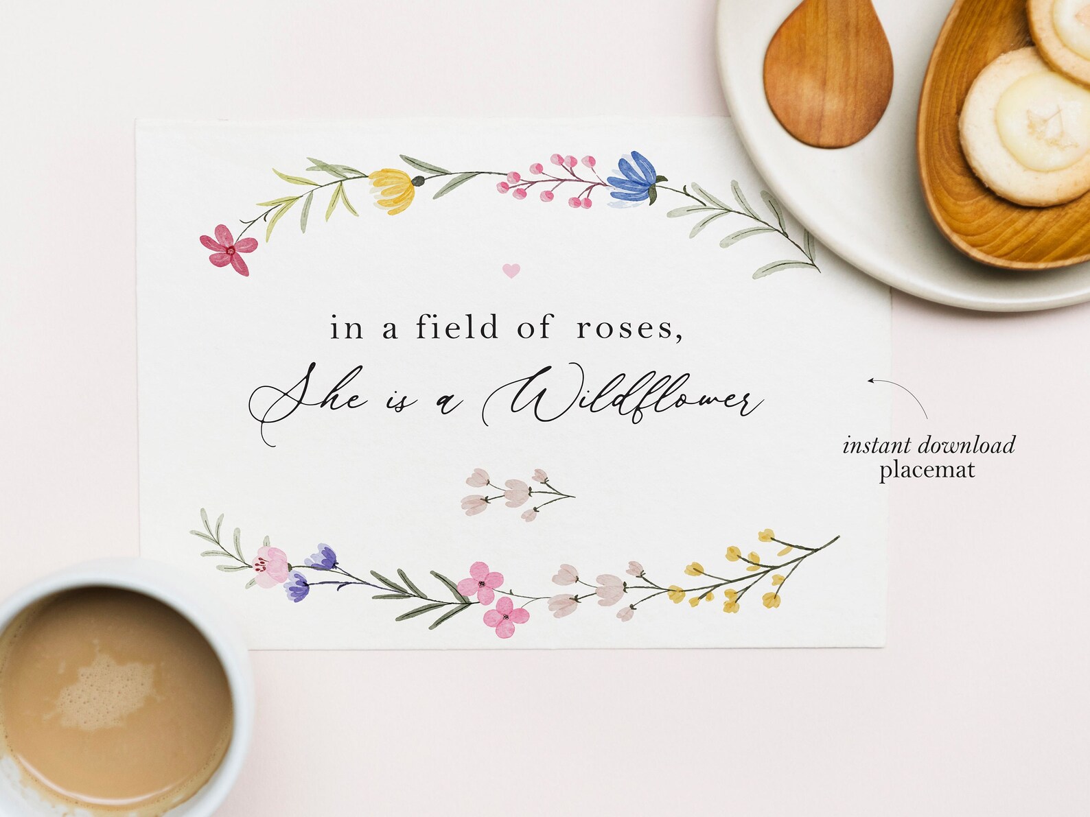 Wildflower Printable Paper Banner Editable Banner Template | Etsy