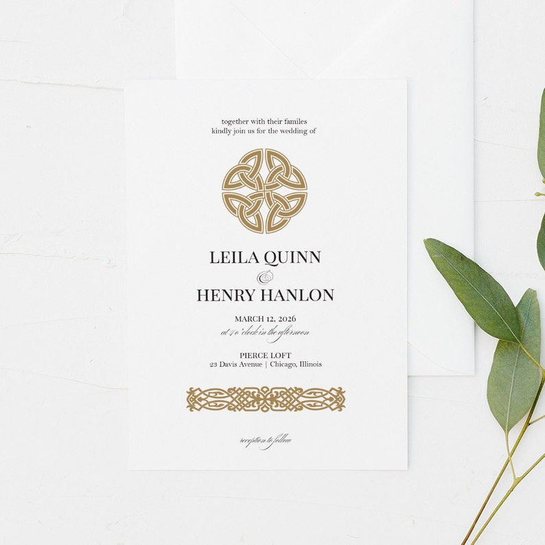 Irish Celtic Knot Wedding Menu Template Irish or Celtic | Etsy