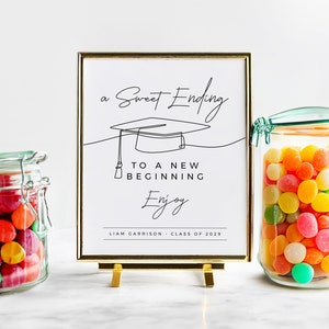 Minimalist Graduation Party Welcome Sign, Editable Sign Template, High ...