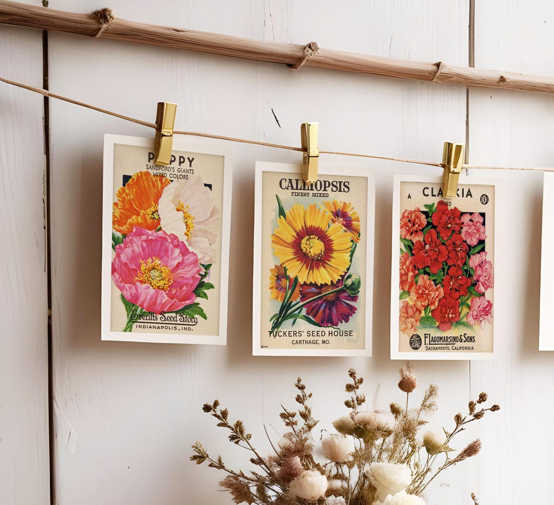 PRINTABLE Vintage Seed Banner, Farmers Market, Flowers, Fresh off the ...