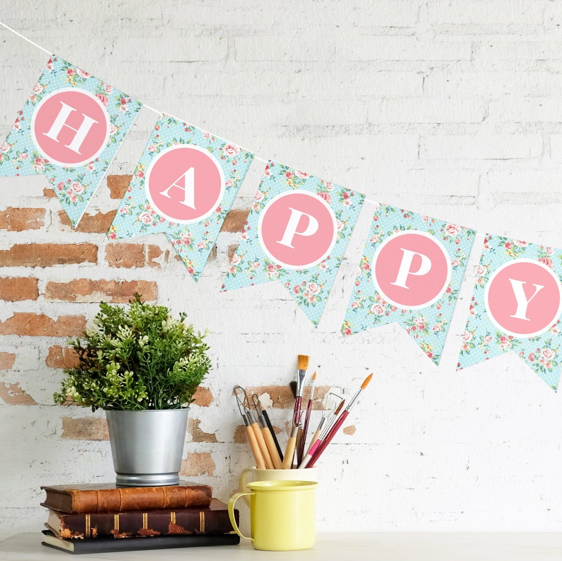 Rainbow Polka Dot Banner Editable Letter Banner Template - Etsy