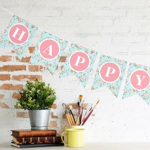 Rainbow Polka Dot Banner | Editable Letter Banner Template | Birthday ...