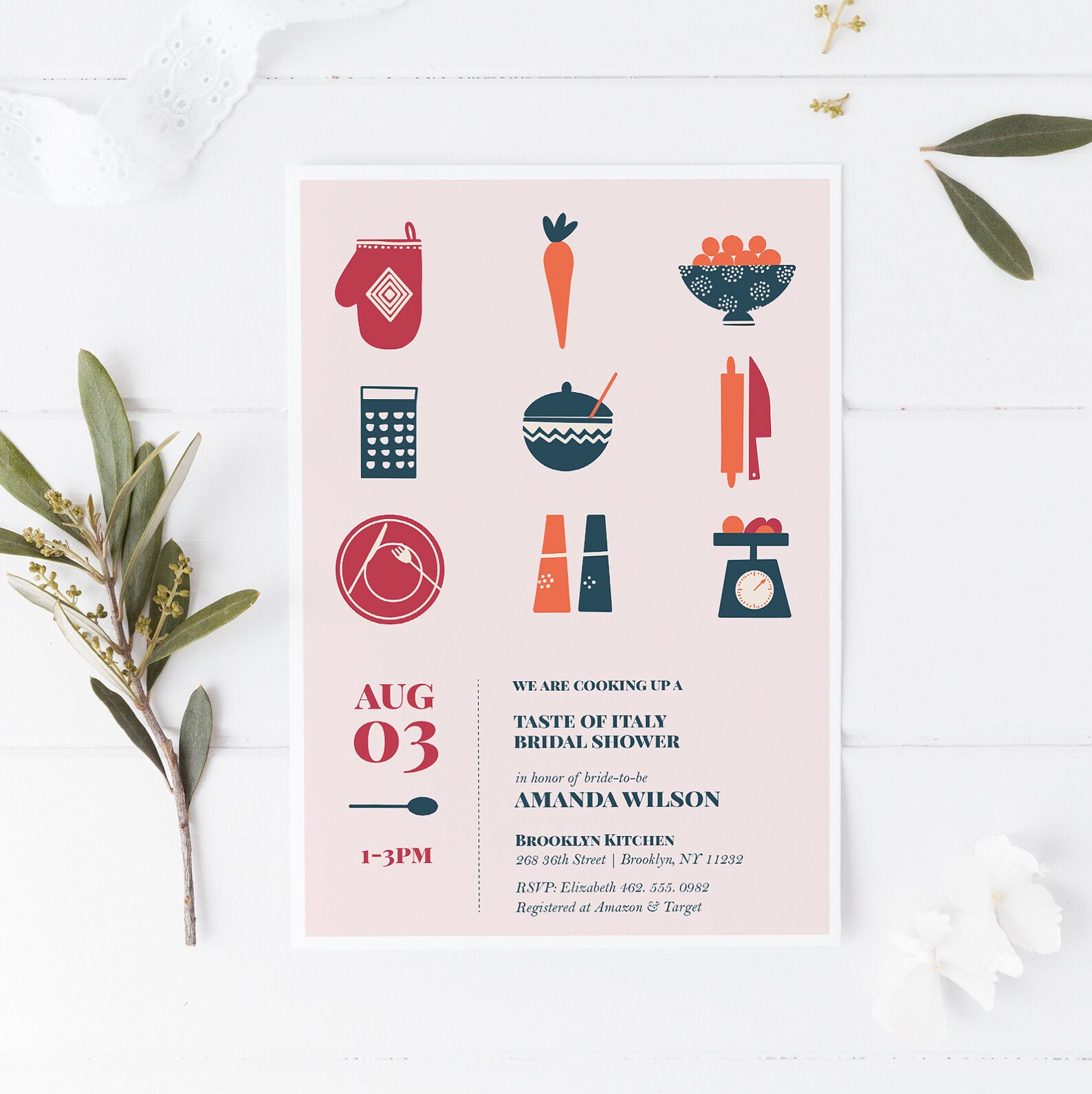 Printable Recipe Card Kitchen Bridal Shower Cooking Bridal | Etsy