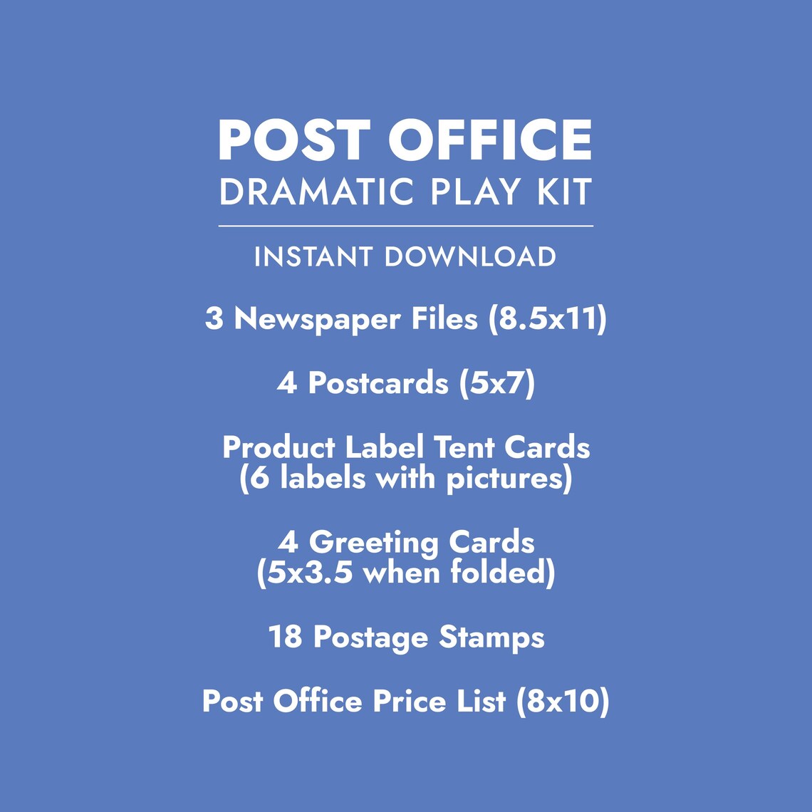 Post Office Dramatic Play Kit: Printable Stamps, Cards, Newspaper ...