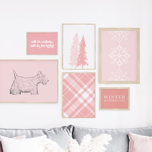 Pink Christmas Printables - Etsy