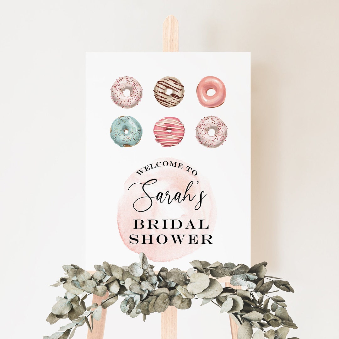 Editable Donut Welcome Print Sprinkle Donut Theme Birthday, Bridal or ...