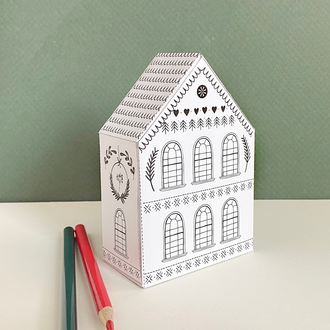 Printable Paper House Christmas Cottage Instant Download - Etsy