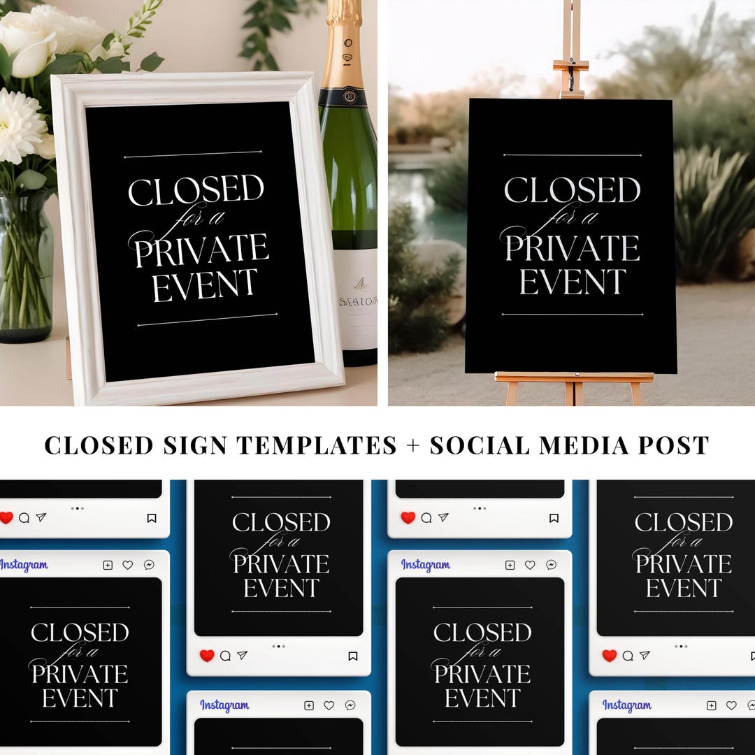 Closed for Private Event, Venue Private Party Notice, Social Graphics ...