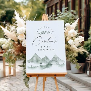 Mountain Welcome Sign, Editable Template, Bridal or Baby Shower ...