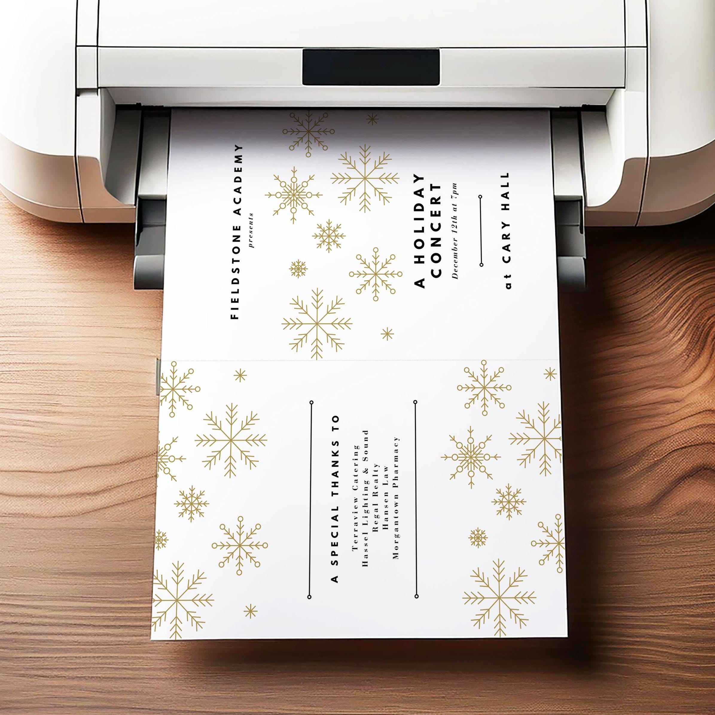 Editable Holiday Concert Program Template, Modern Winter Snowflake ...