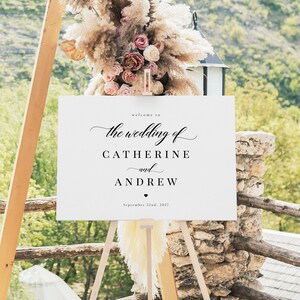 Wedding Welcome Sign, Editable Sign Template, Chic, Elegant, Classic ...