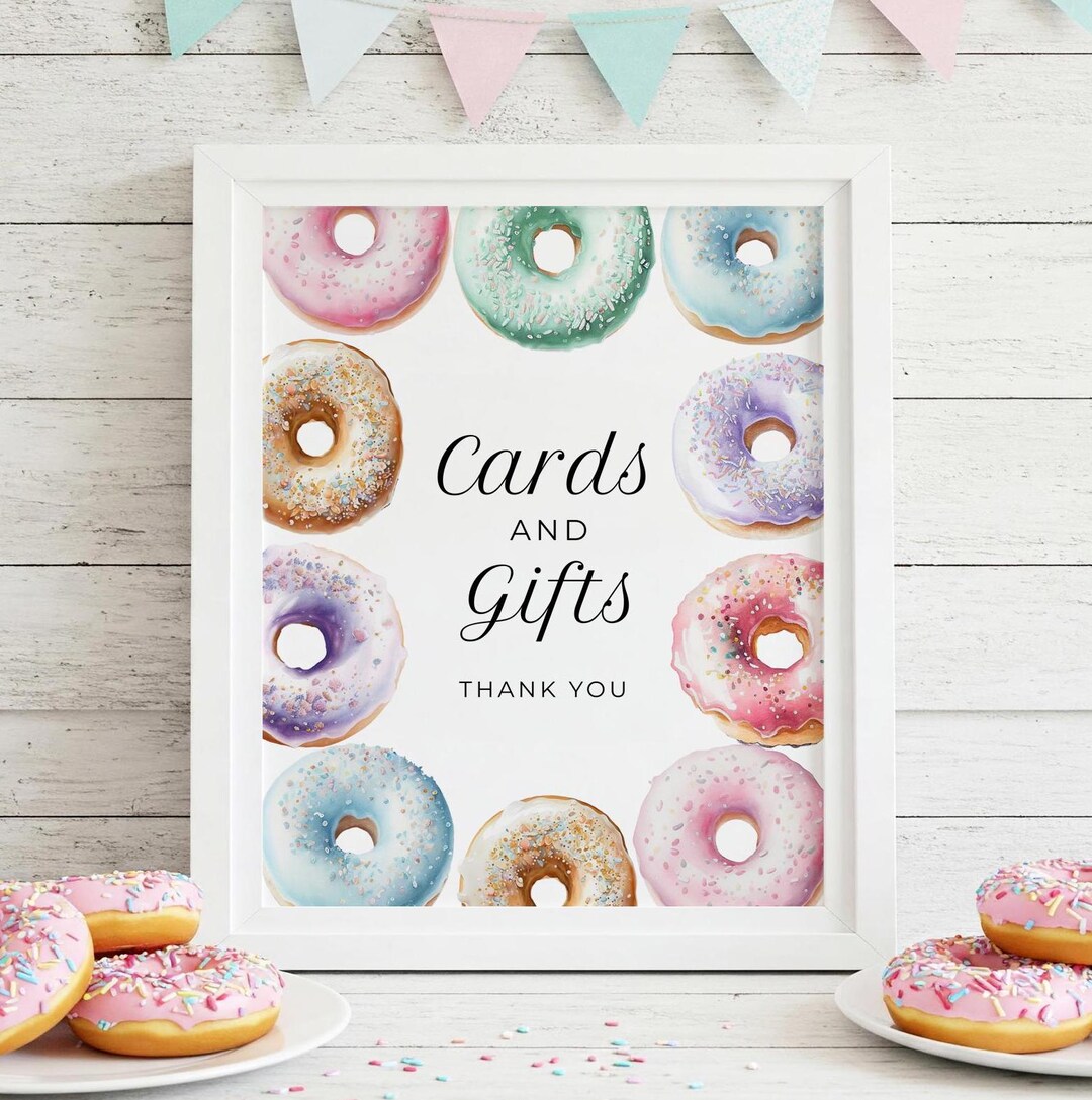 PRINTABLE Donut Cards and Gifts Sign, Donut Grow Up, Donuts and ...