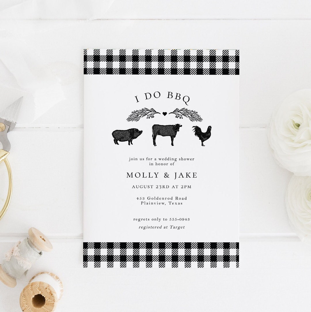 I Do BBQ Invitation, Editable Template, Bridal Shower, Engagement ...